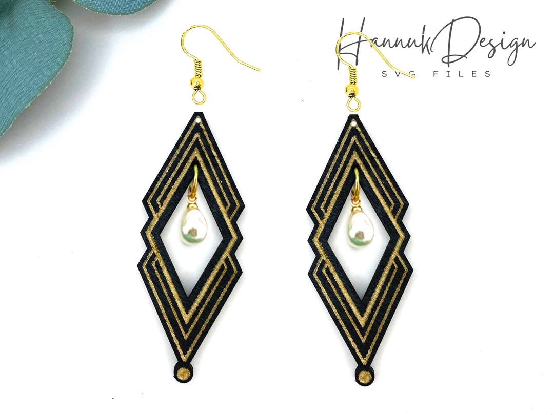 Rhombus Earring Svg Laser Cut File for Glowforge With a Bead Hole, Wood ...
