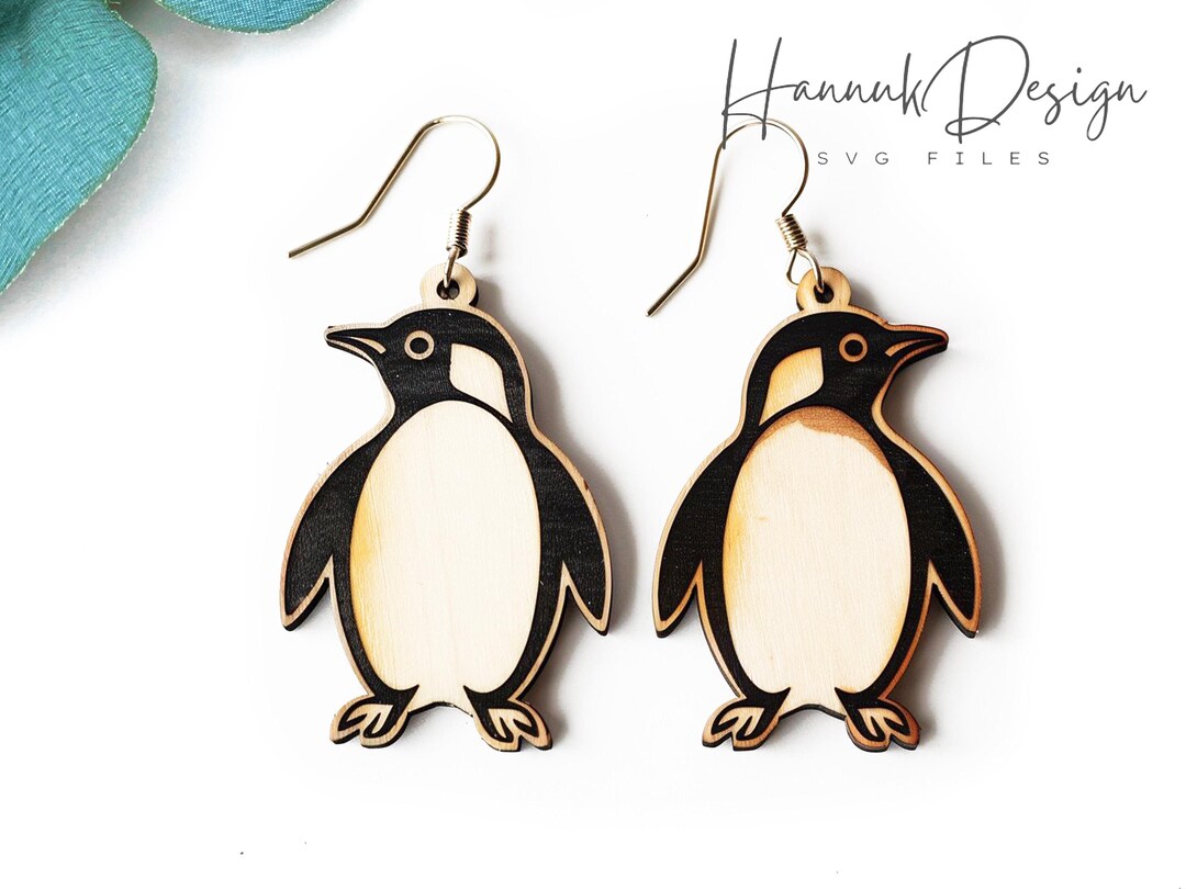 Cute Penguin Earring Svg Laser Cut File Digital Download - Etsy