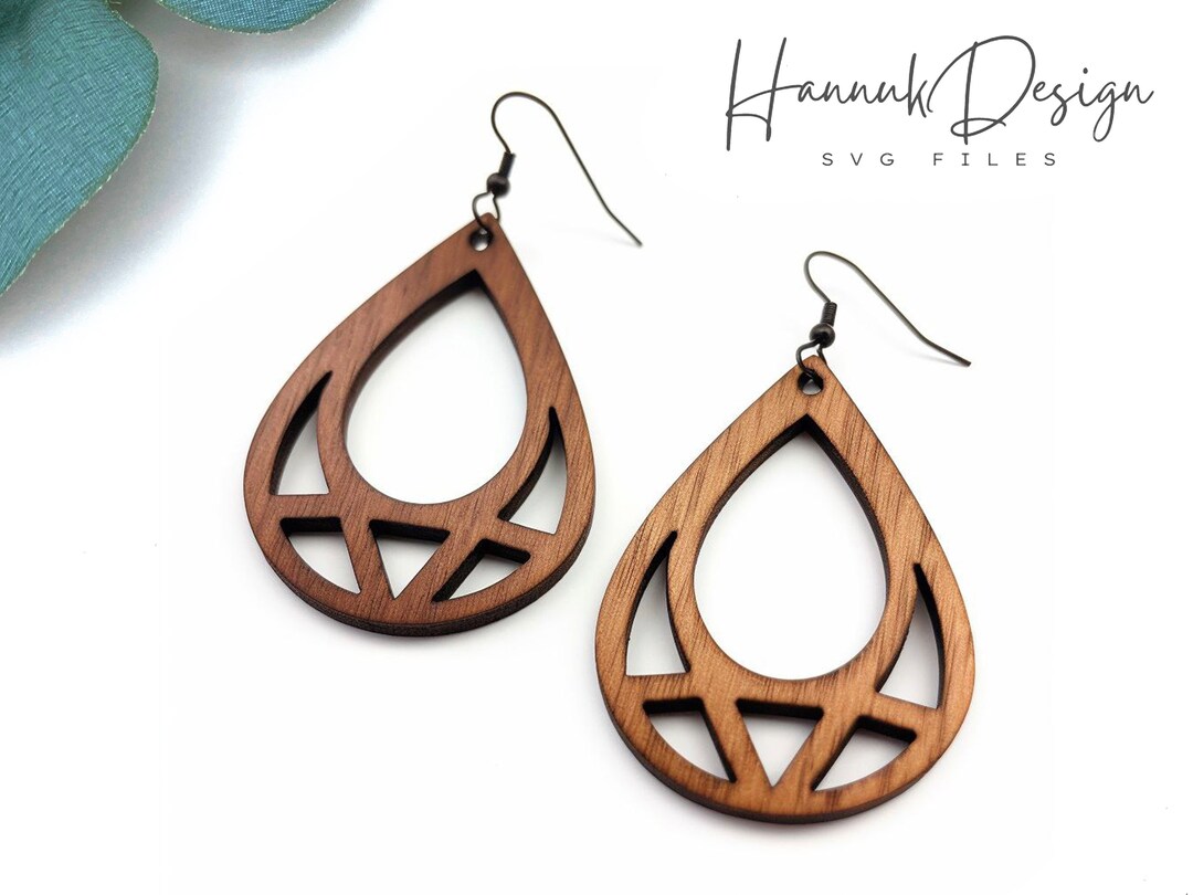 Massive Brutal Drop Wood Earring Svg Laser Cut File for Glowforge ...