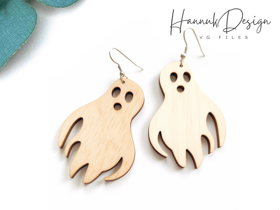 Flying Ghost Wood Earring Svg Laser Cut File Digital Download - Etsy