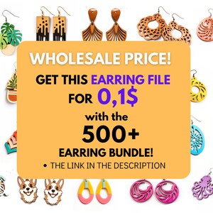 Abstract Moon With Native Pattern Wood Earring Svg Laser Cut File ...