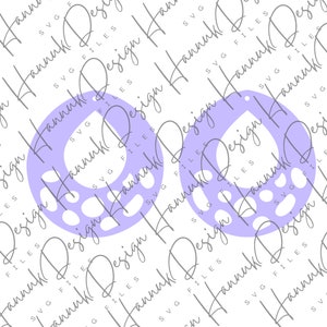 Drop, Circle Shape Hole Pattern Boho Wood Earring Svg Laer Cut File for ...