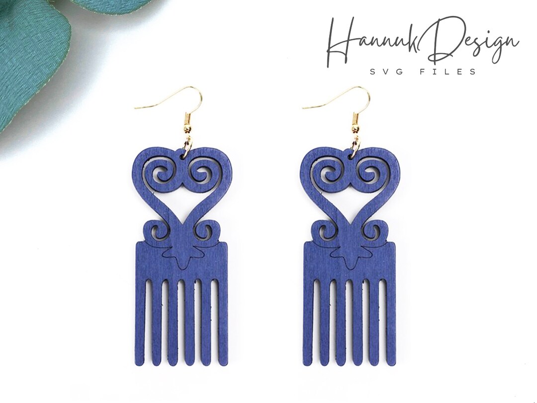 African Ornament Earring Svg Cut File for Glowforge and Cricut, Earring ...