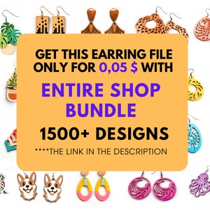 Abstract Moon With Native Pattern Wood Earring Svg Laser Cut File ...