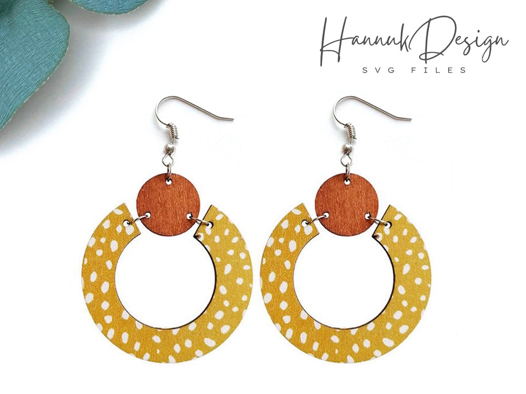 Circle Shapes Earring Svg, Wood Earring Svg, Laser Cut Earring Svg for ...