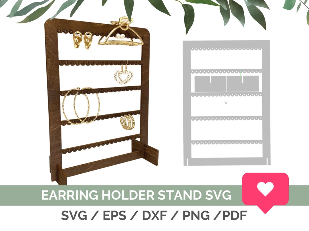 Large Earring Display Stand SVG, Earring Stand SVG, Glowforge Earring ...