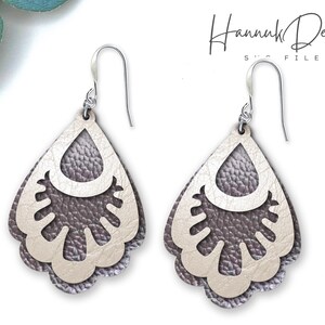 Ornate Seashell Layered Leather Earring Svg Template for Cricut, Sea ...