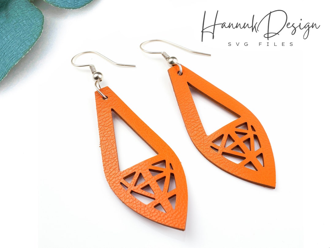 Long Narrow Diamond Shape With Triangle Hole and Geomerty Pattern Faux ...