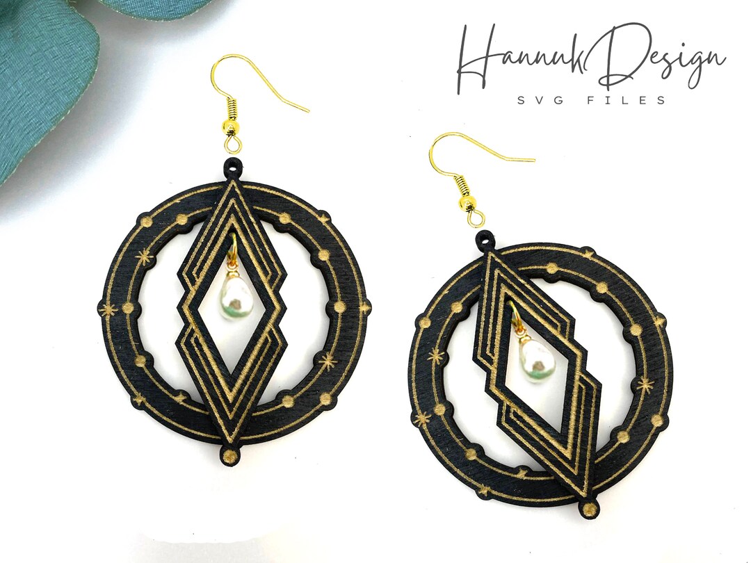 Mystical Circle Earring Svg Laser Cut and Engraving File for Glowforge ...
