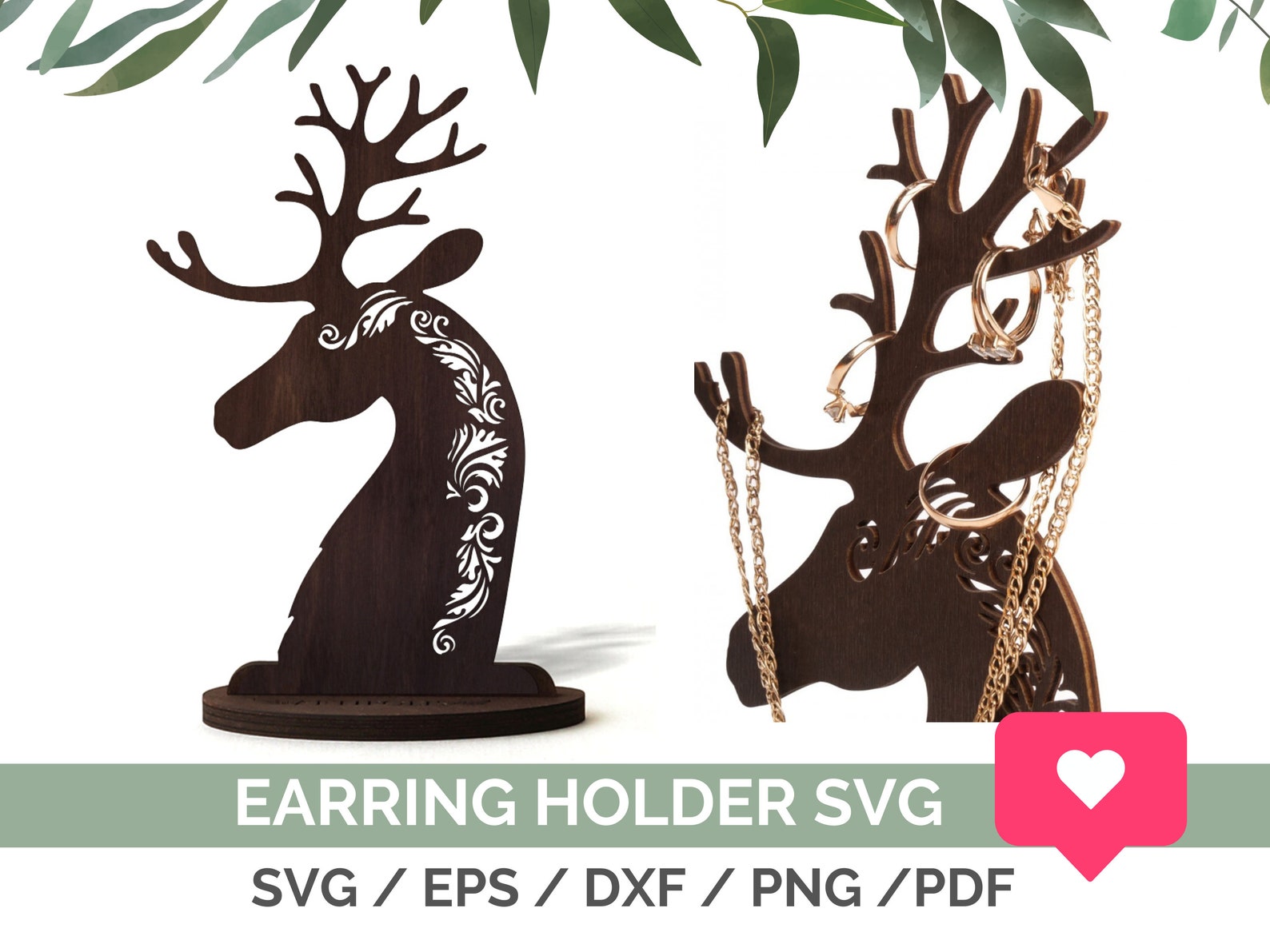 Deer Head Svg, Earring Display Stand SVG, Earring Stand SVG, Glowforge ...