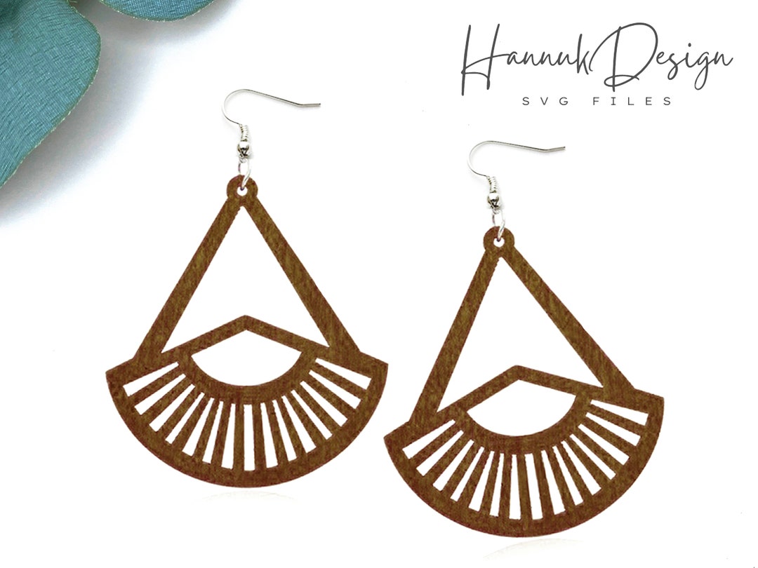 Fan Geometric Earring Svg Wood Earring Svg Laser Cut Earring - Etsy