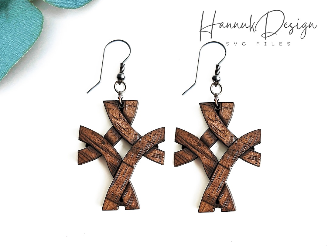 Ancient Native Cross Wood Earring Svg Laser Cut File Digital Download ...