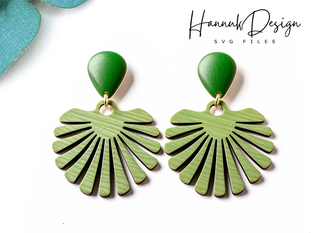 Elegant Fan Shape Romantic Earring Svg Laser Cut File, Shell Earrings ...