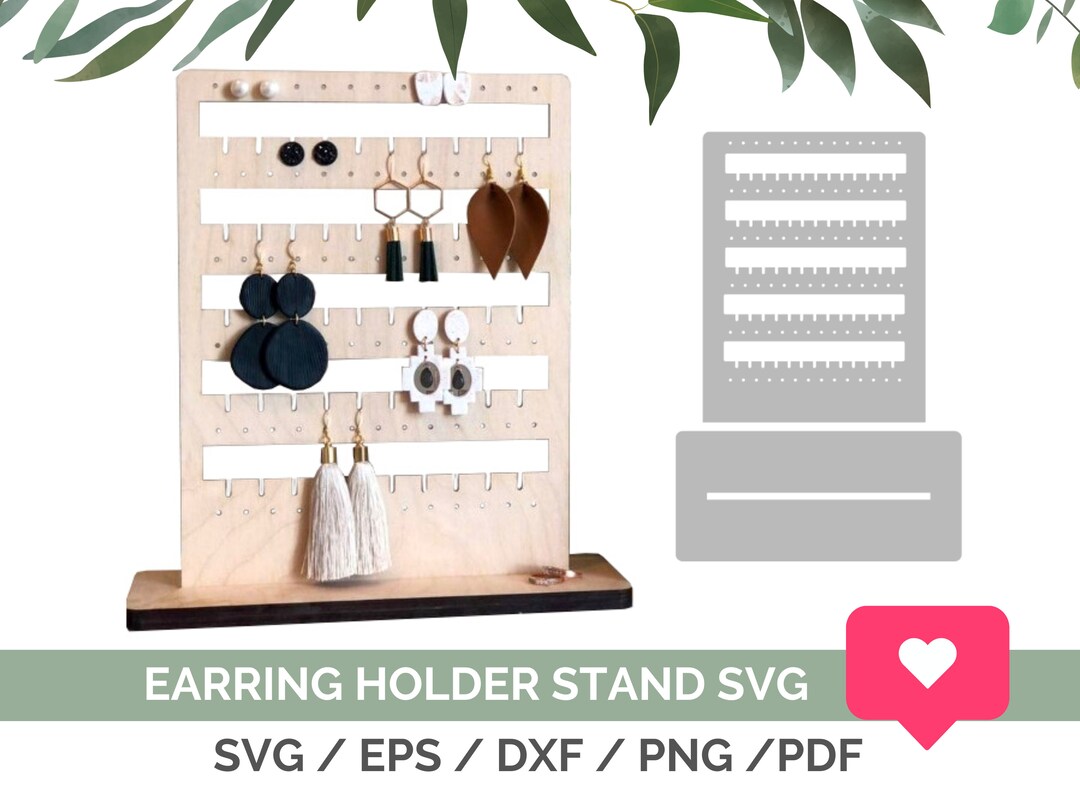 Earring Display Stand SVG, Earring Stand SVG, Glowforge Earring Display ...