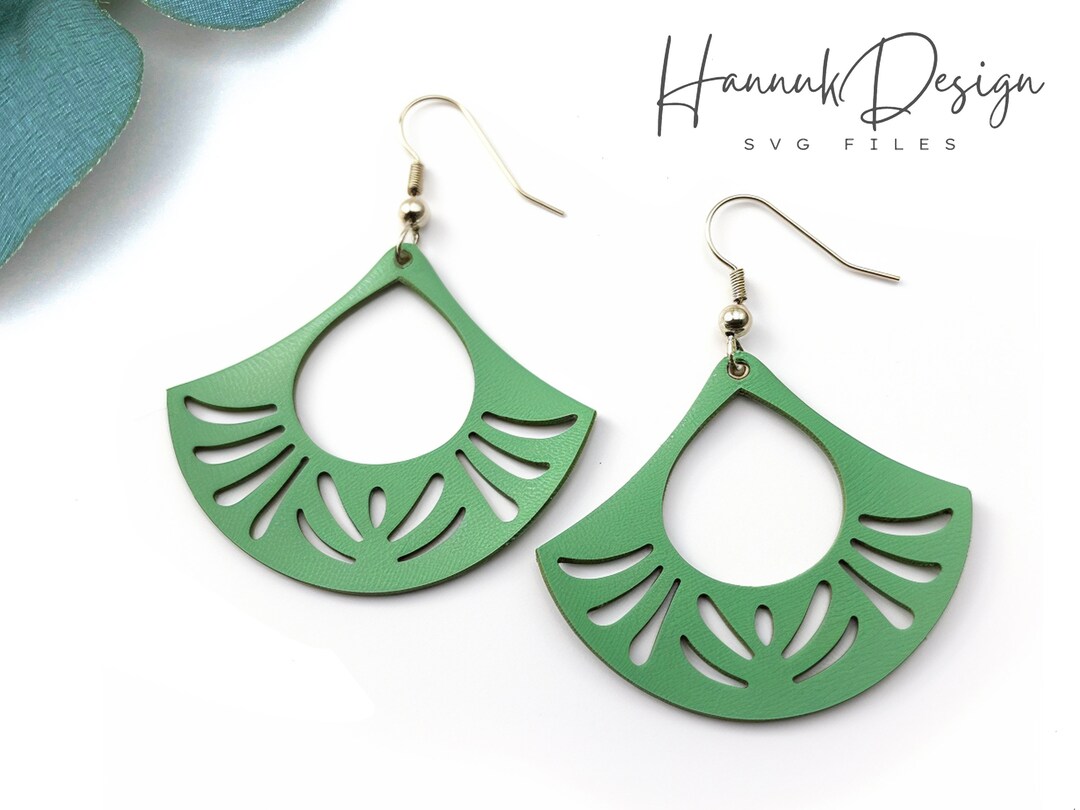 Fan Shape Boho Earring Svg Laser Cut File for Glowforge, Acrylic, Wood ...