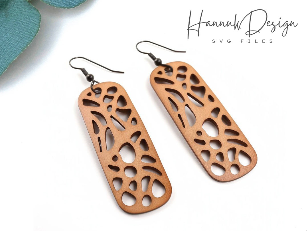 Rounded Rectangle Hole Pattern Earring Svg Laser Cut File for Glowforge ...