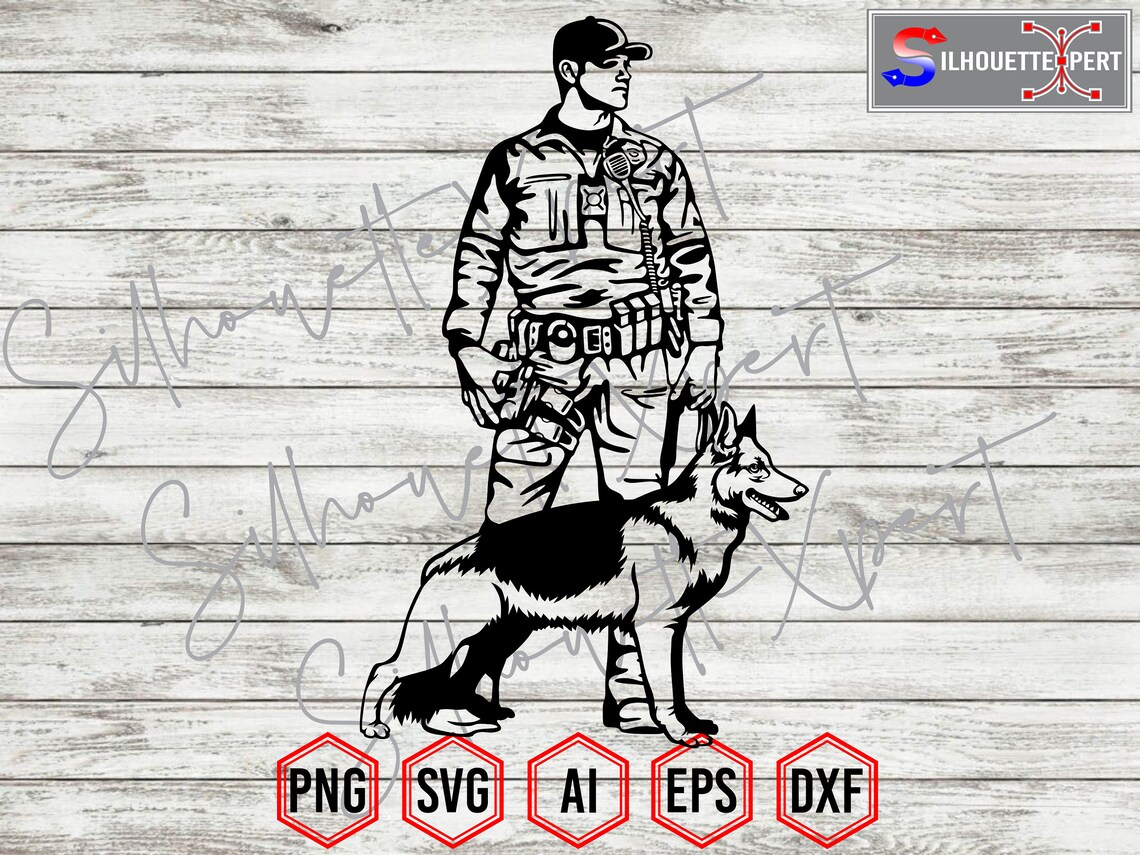 K9 Handler Svg/ German Shepherd Svg/ Police K9 Svg / K9 Unit Svg/ Thin ...