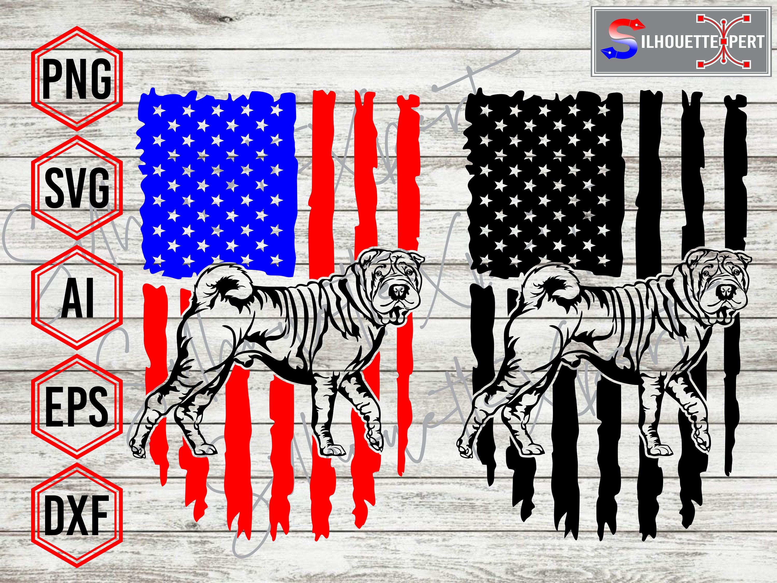 Cute Shar Pei Svg American Flag Svg Puppy Svg Dog Svg - Etsy Canada