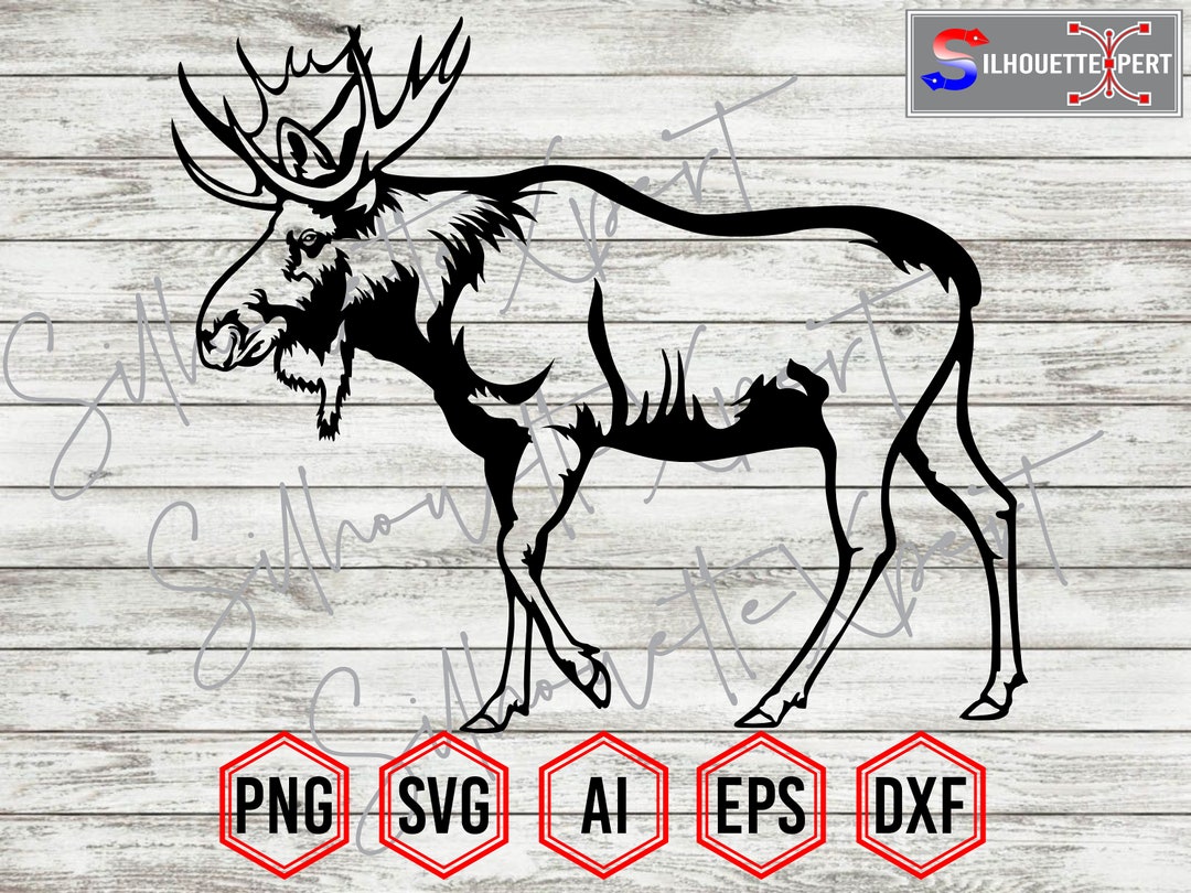 Moose Silhouette #2, Moose Svg, Moose Hunting Svg, Deer Svg - Clipart ...