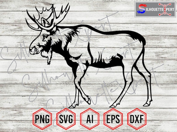 Moose Silhouette 2 Moose Svg Moose Hunting Svg Deer Svg - Etsy
