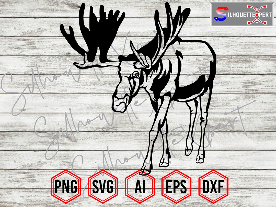 Walking Moose Silhouette 1, Moose Svg, Moose Hunting Svg, Deer Svg ...