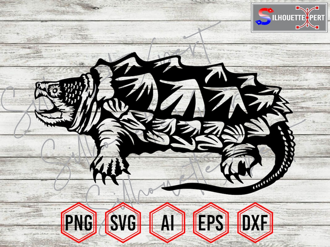 Alligator Snapping Turtle, Turtle Svg, Turtle Silhouette #1 - Clipart ...