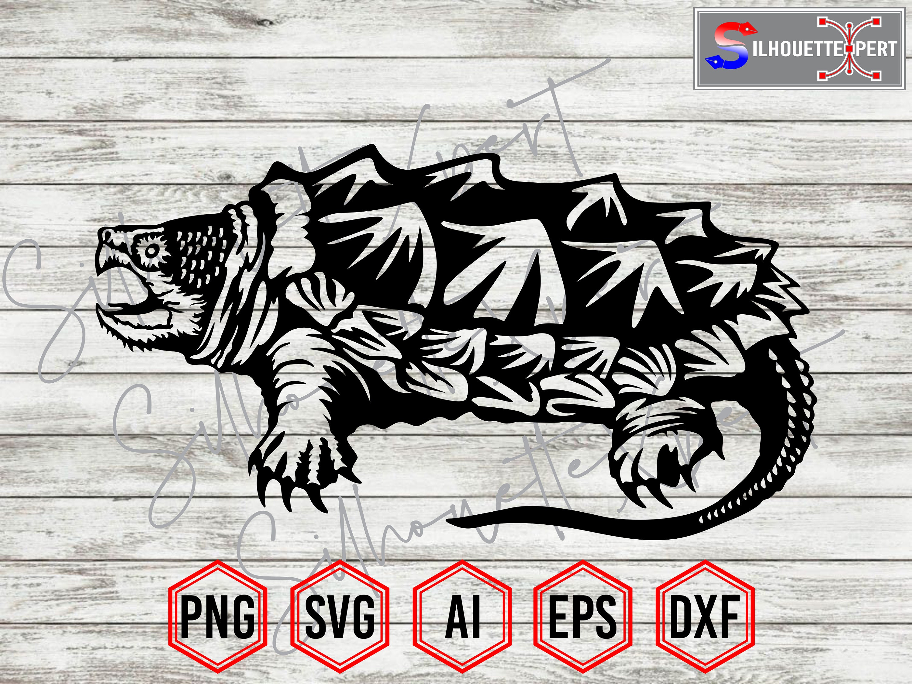 Alligator Snapping Turtle Turtle Svg Turtle Silhouette 1 - Etsy