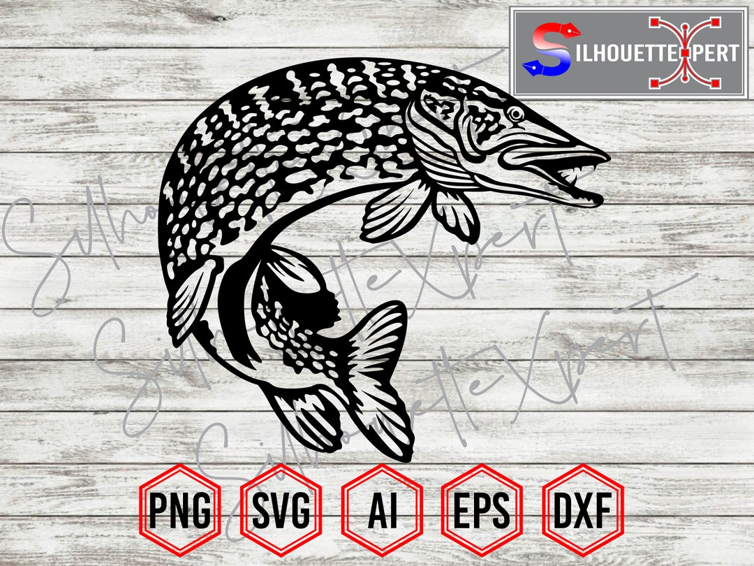 Pike Svg, Fish Svg, Fishing Svg Clipart, Silhouette, Cricut, CNC, Laser ...