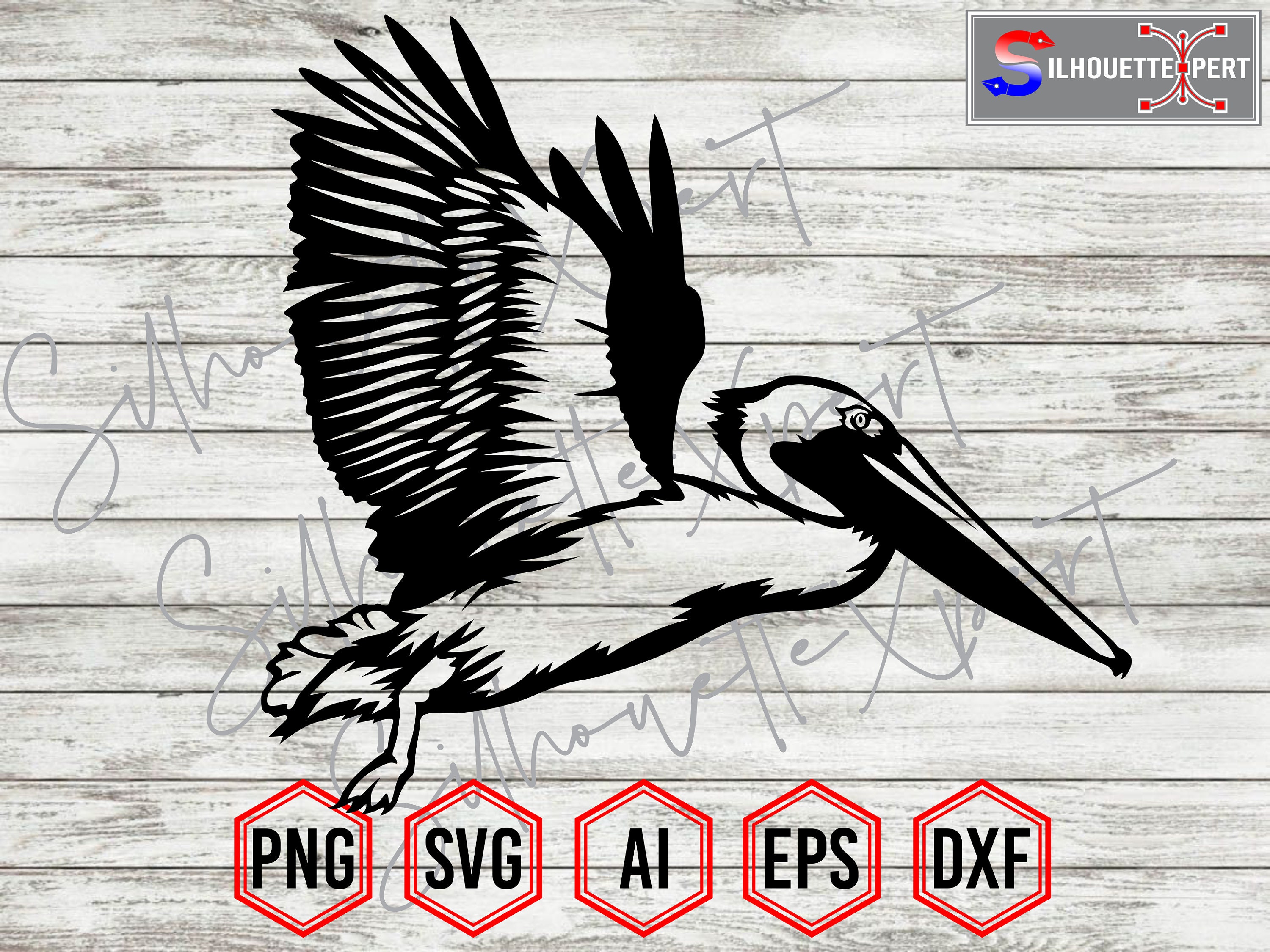 Pelican Silhouette #1, Pelican Svg, Flying Pelican Svg - Clipart ...