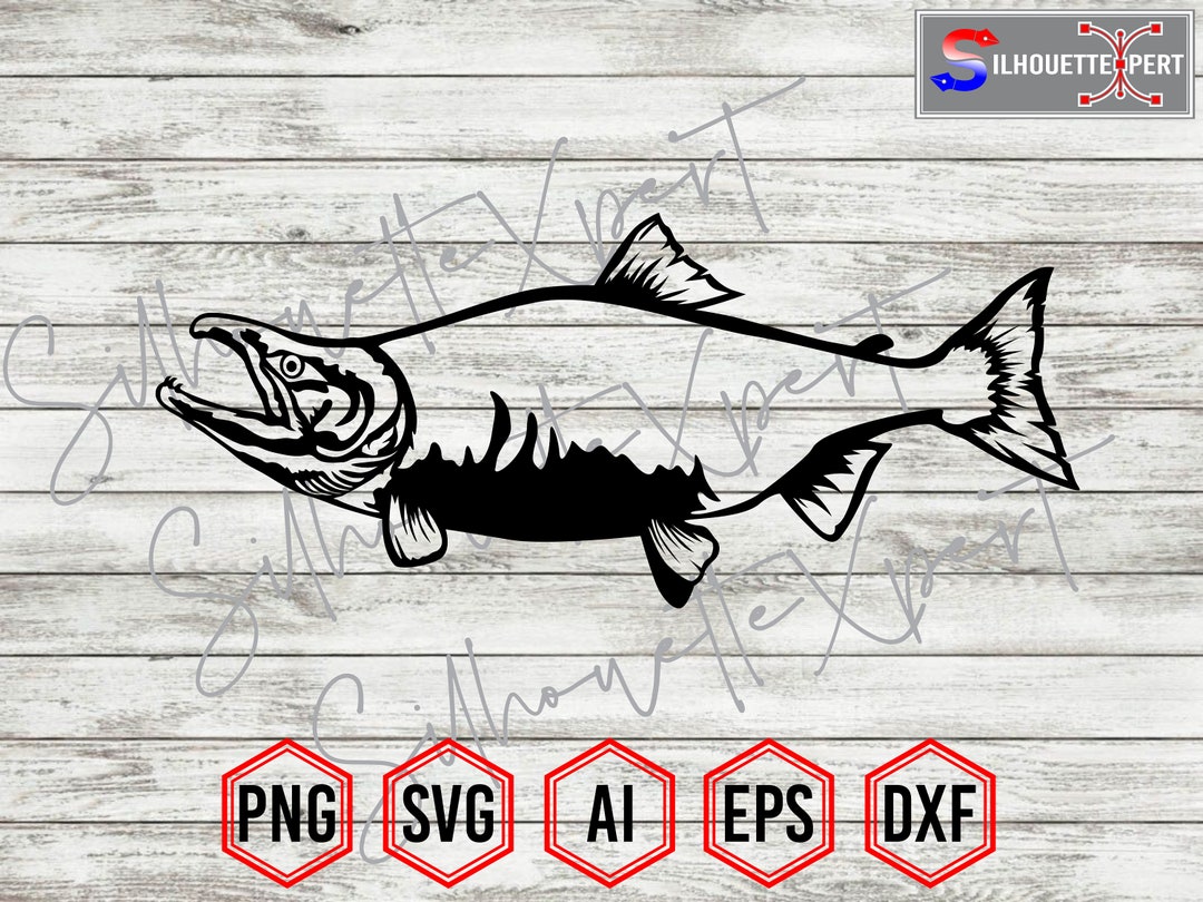 Salmon Svg, Sockeye Salmon Svg, Fishing Svg - Clipart, Silhouette ...