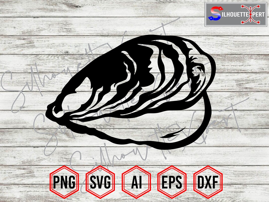 Shell Silhouette #2, Oyster Shell Svg, Shell Svg - Clipart, Vector ...