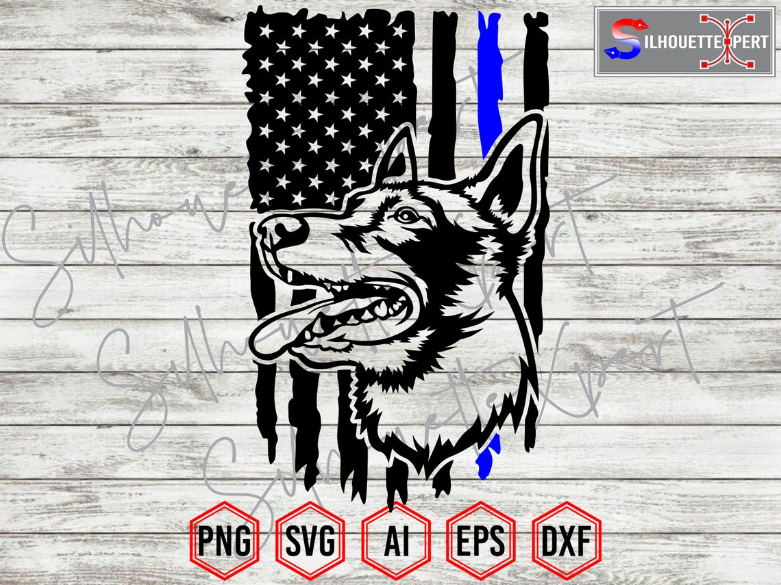 K9 Police Dog Svg, Dog Head Svg, Thin Blue Line, German Shepherd Svg ...