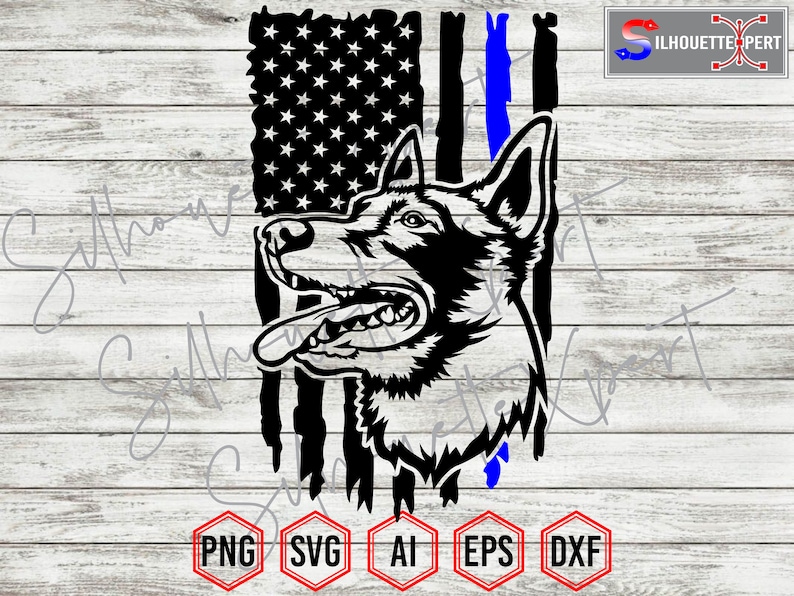 K9 Police Dog Svg Dog Head Svg Thin Blue Line German - Etsy