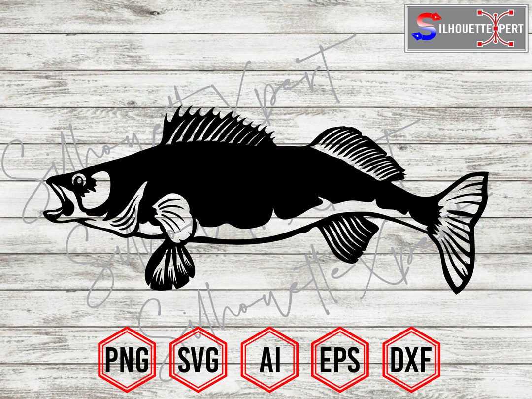 Walleye Svg, Fishing Svg, Fish Svg - Vector, Clipart, Silhouette ...