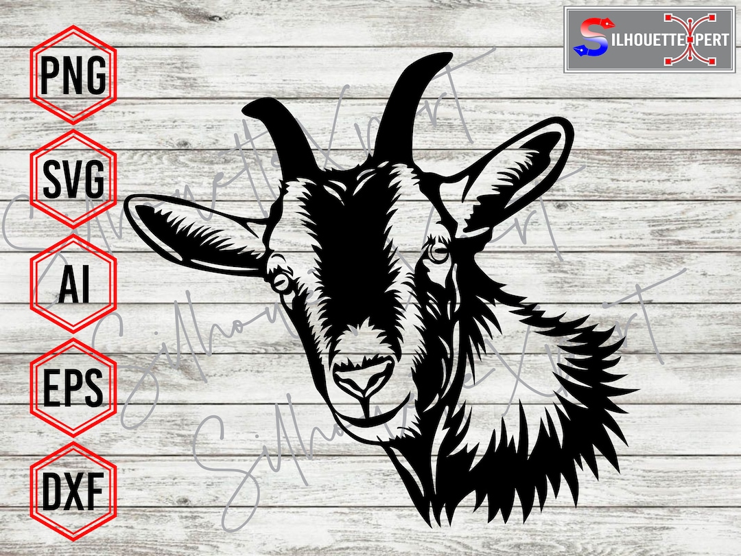 Goat Head Svg, Goat Face Svg, Farm Animal Svg - Vector, Clipart, Cricut ...