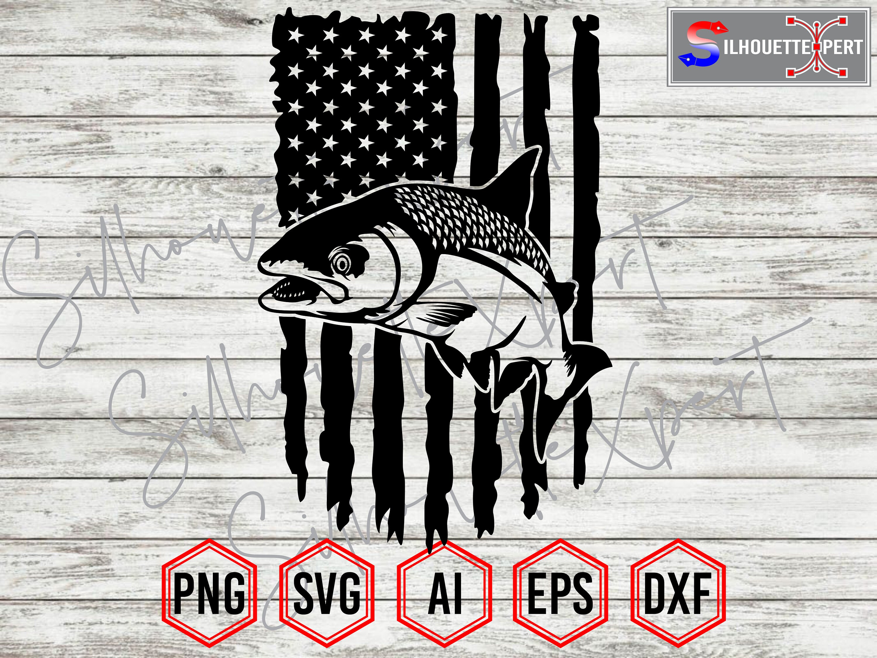 USA Flag Atlantic Salmon Svg Salmon Svg Fishing Svg - Etsy