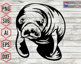 Cute Manatee Svg Manatee Svg Sea Cows Svg Happy Manatee - Etsy