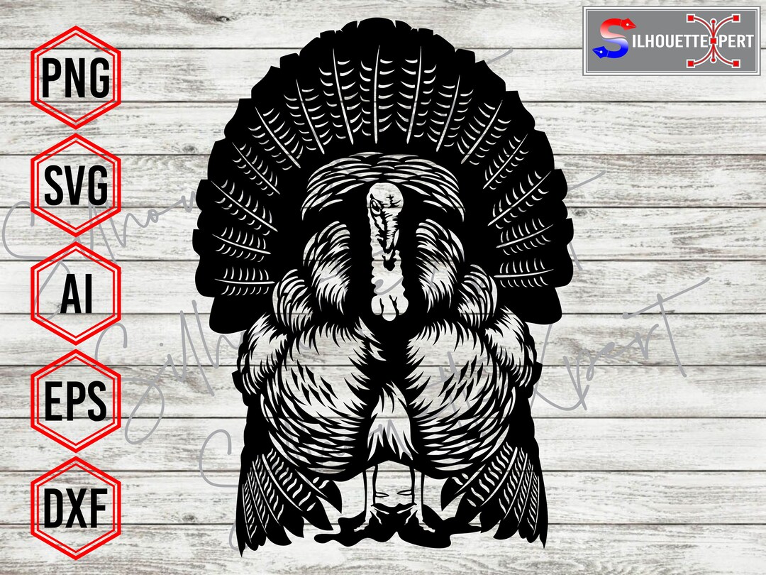 Turkey Silhouette #2, Thanksgiving Svg, Autumn Svg, Turkey Svg - Vector ...