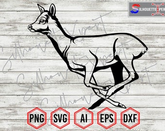 Deer Running Silhouette Svg - Etsy