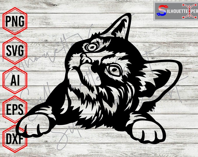 Cute Cat SVG | Curious Kitten Clipart | Cat Svg | Cat With Butterfly ...