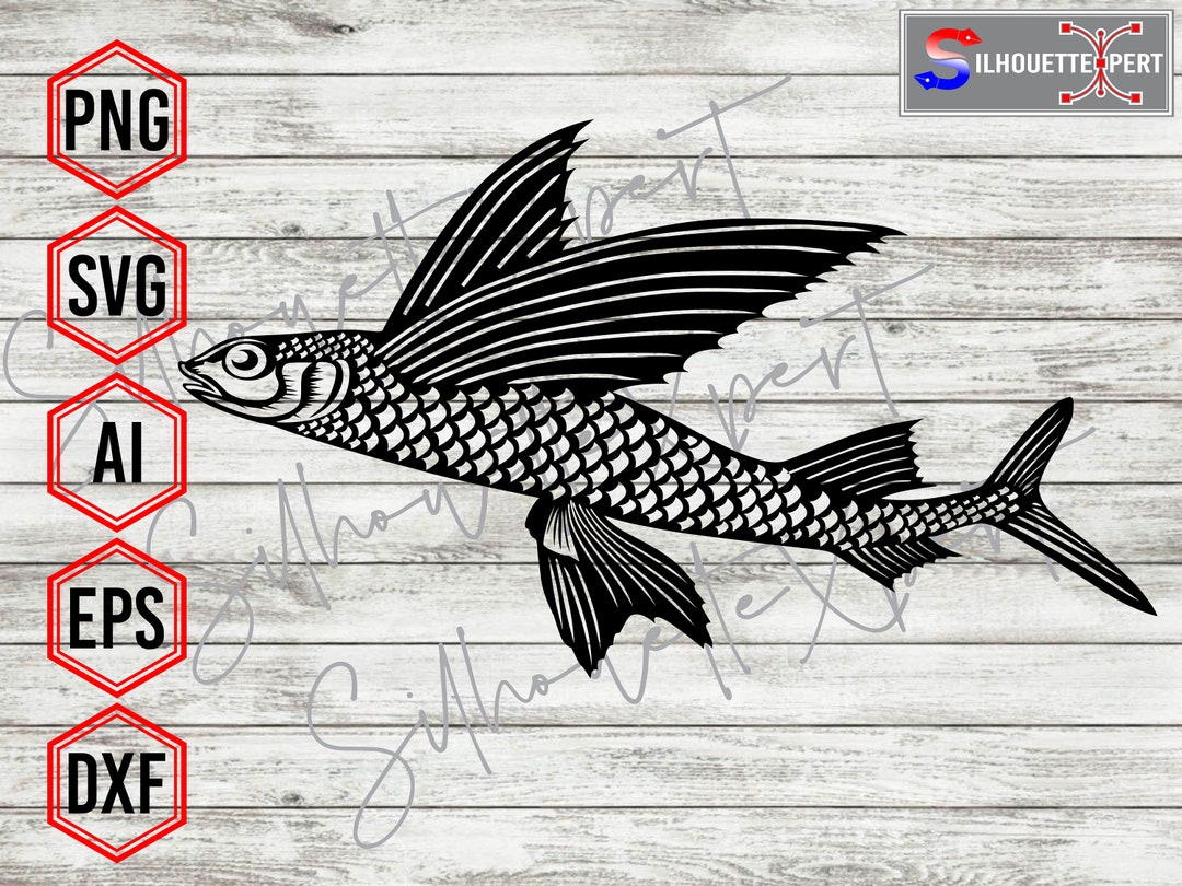 Flying Fish Svg, Exocoetidae Svg, Fish Svg, Fishing Svg - Clipart ...