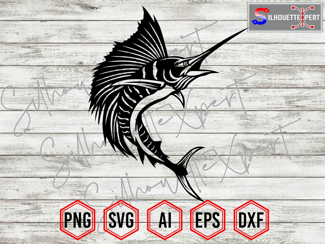 Marlin Silhouette, Fishing Svg, Ocean Fish Svg, Marlin Svg - Vector ...