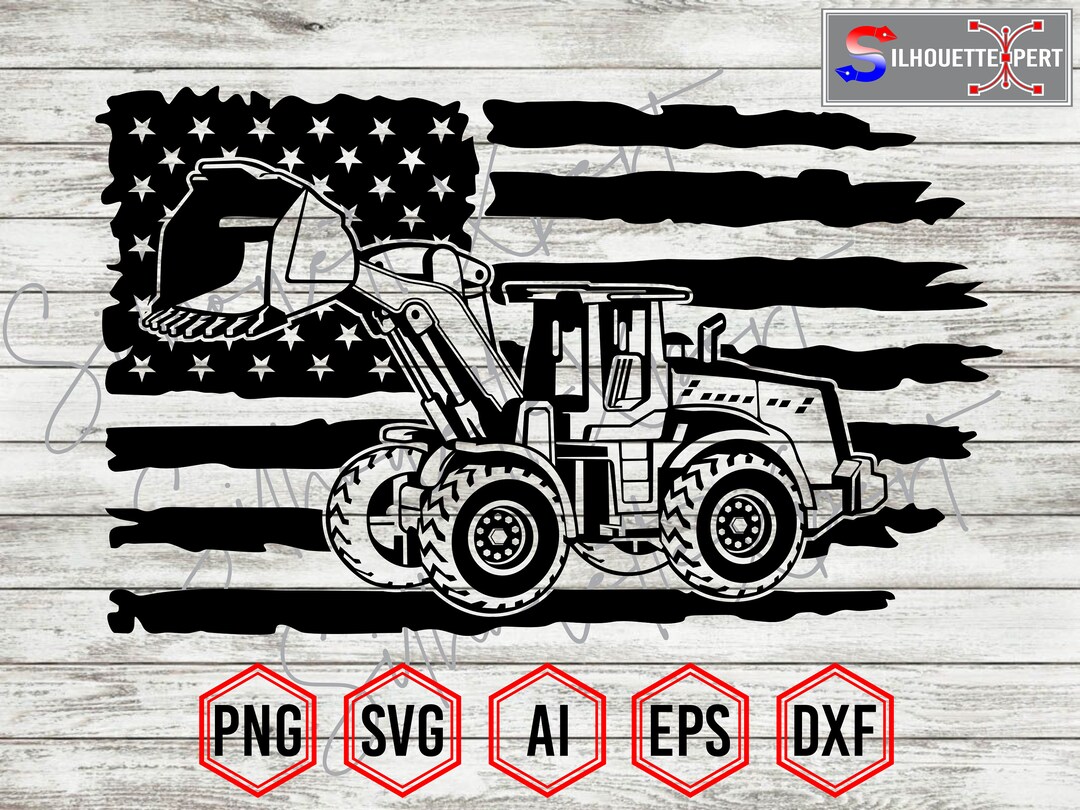 Wheel Loader Svg, American Flag Svg,heavy Equipment Svg, Construction ...
