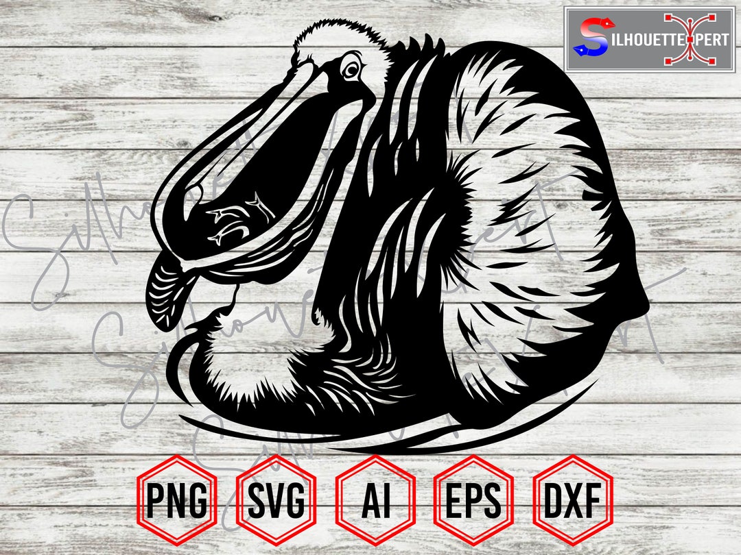 Pelican Hunting Fish Svg, Pelican Svg, Pelican Artwork Clipart, Vector ...