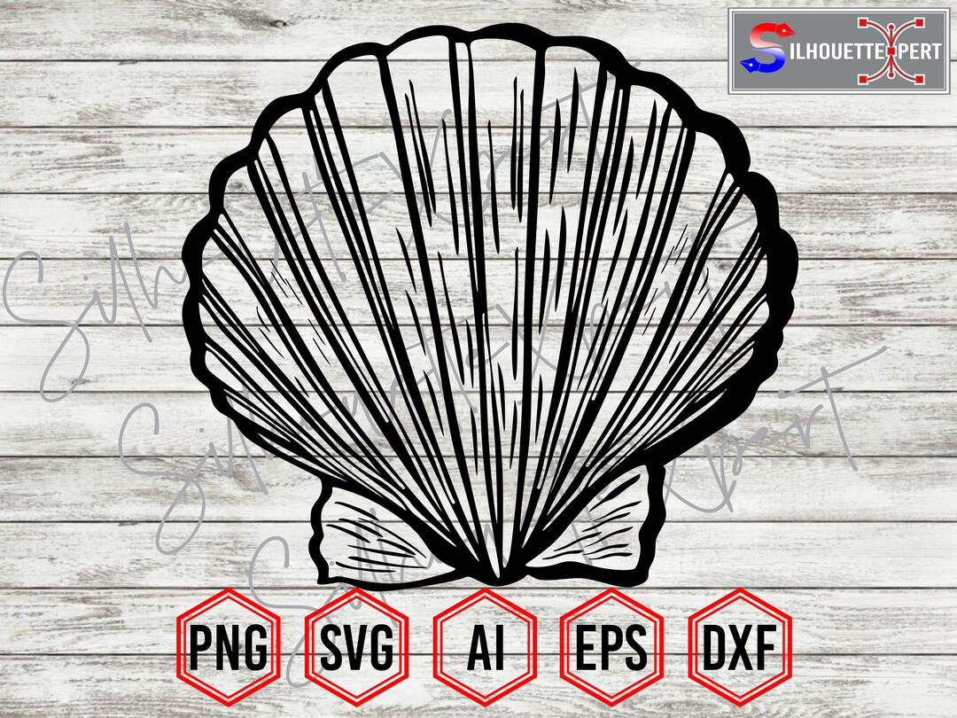 Seashell Silhouette #3, Seashell Svg, Sea Shell Svg, Summer Svg, Ocean ...