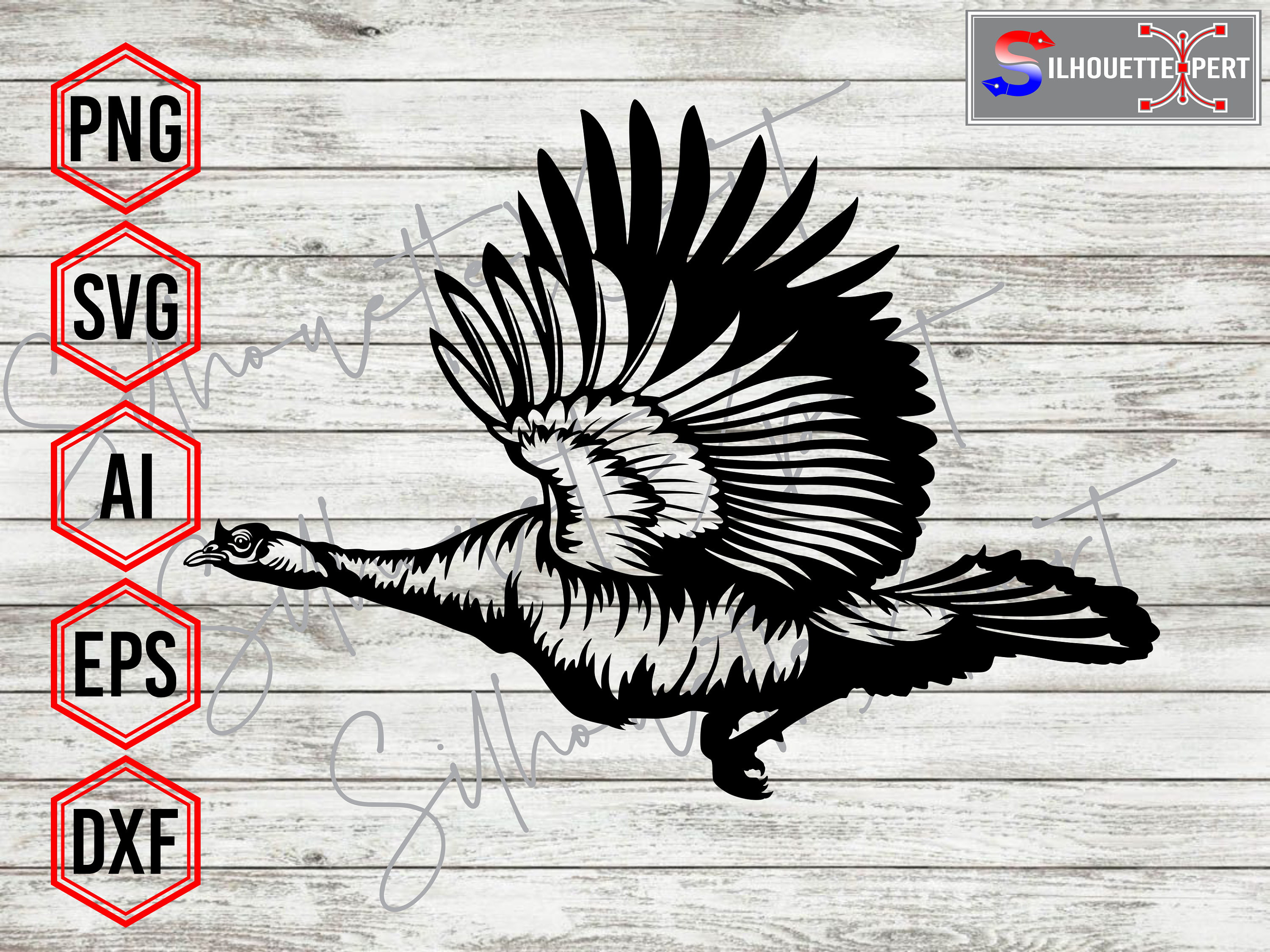 Flying Turkey Silhouette