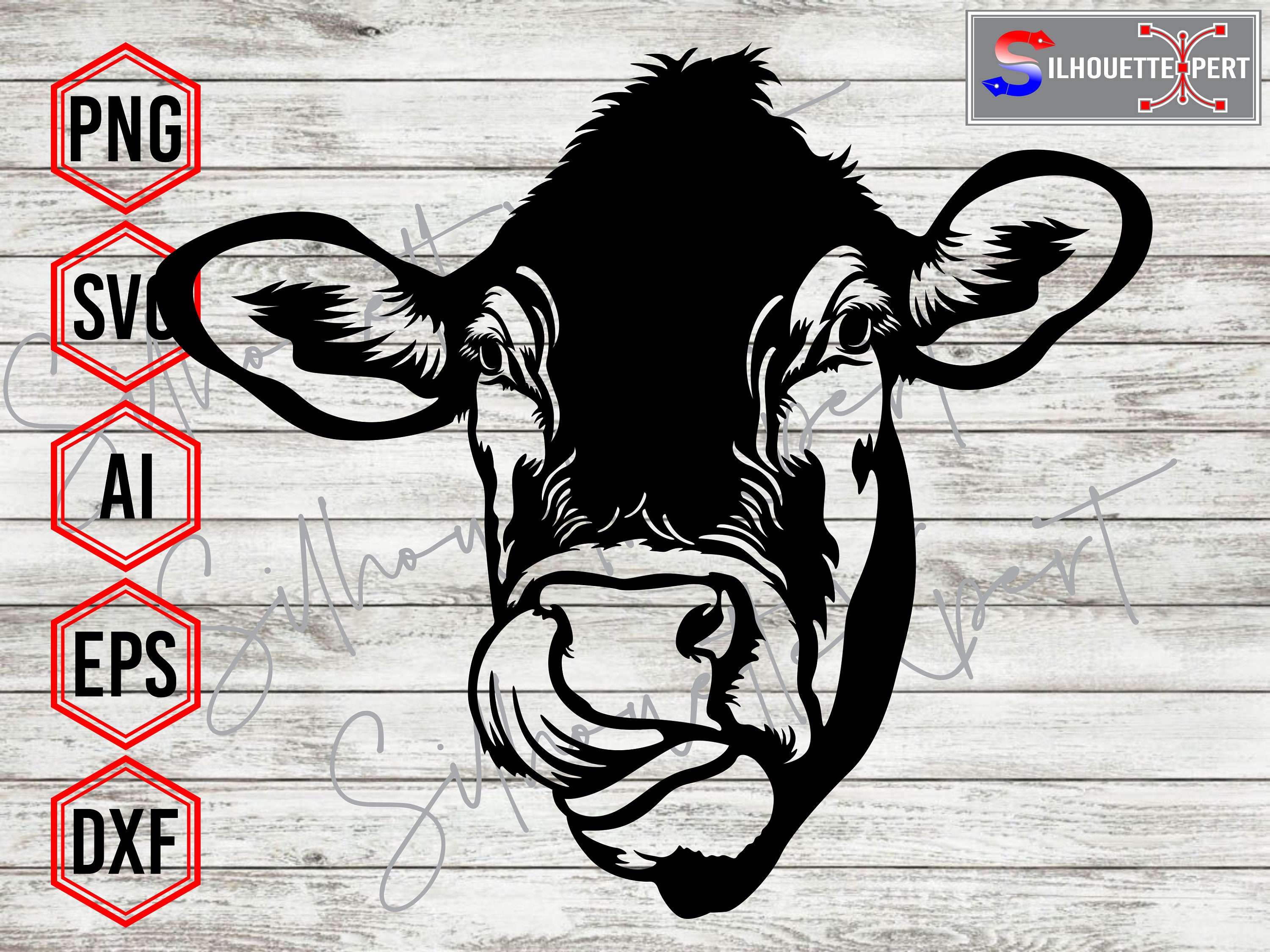 Cow Head Svg Cow Svg Farm Animal Svg Cow Silhouette - Etsy