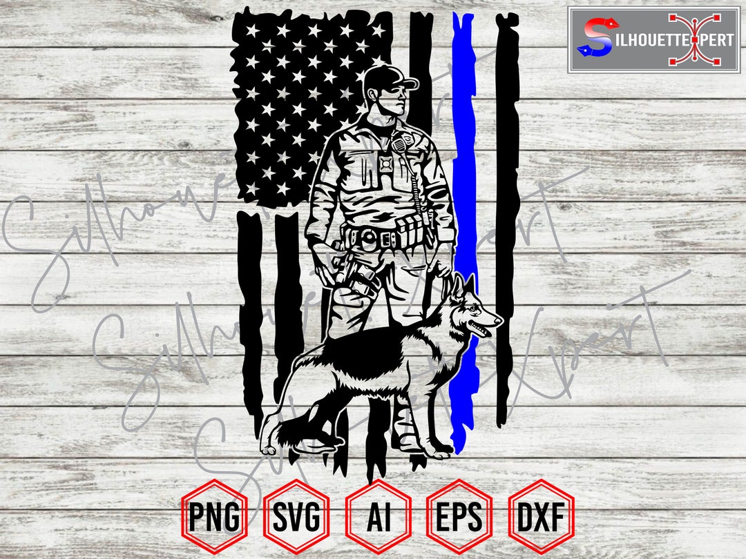 US K9 Handler Svg/ German Shepherd Svg/ Police K9 Unit Svg / Thin Blue ...