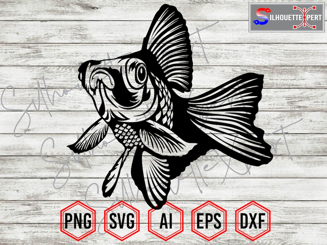 Black Gold Fish Svg, Gold Fish Svg, Koi Svg, Aquarium Fish Svg ...