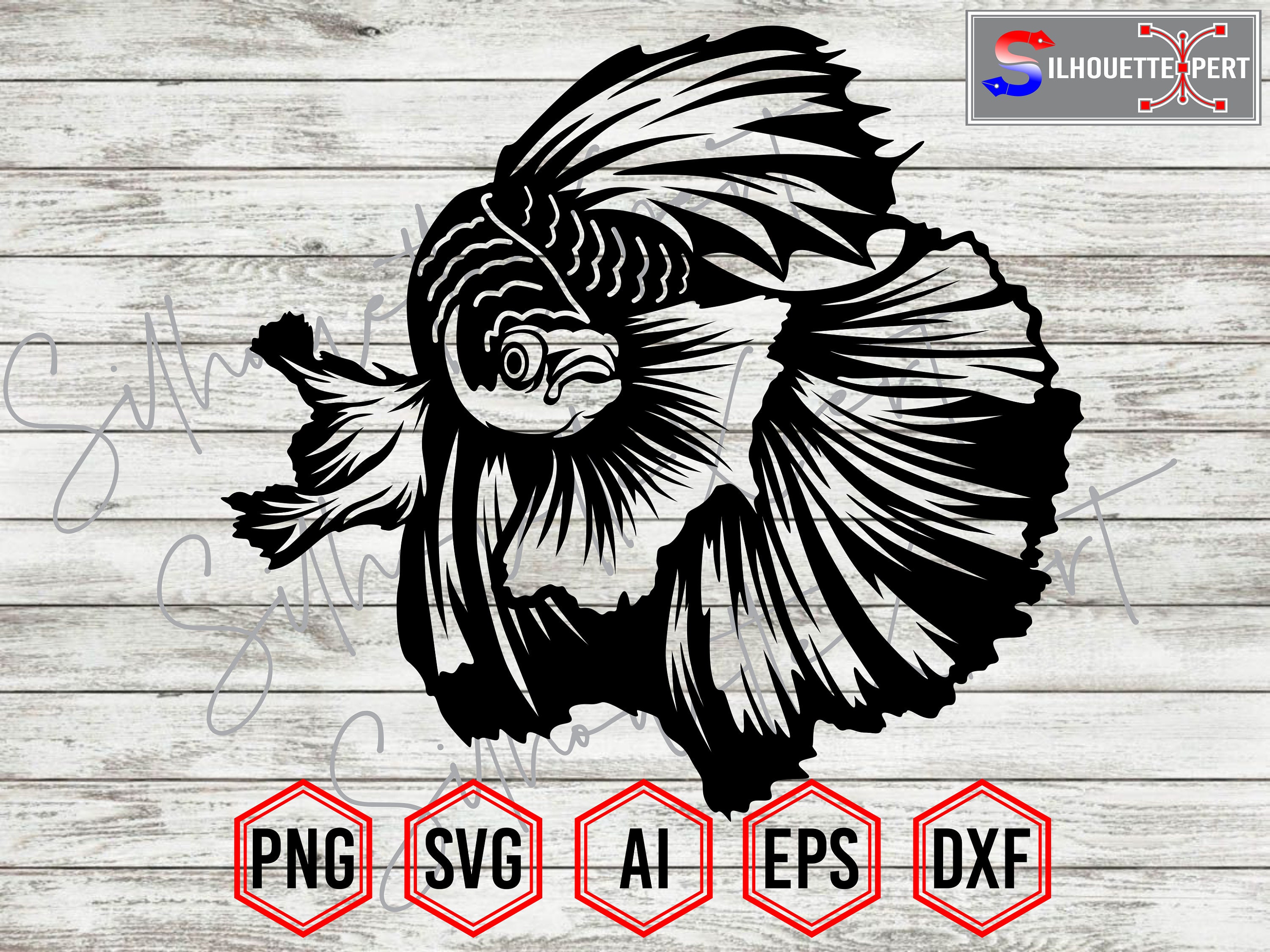Betta Fish Silhouette, Siamese Fighting Fish Svg, Aquarium Fish Svg ...